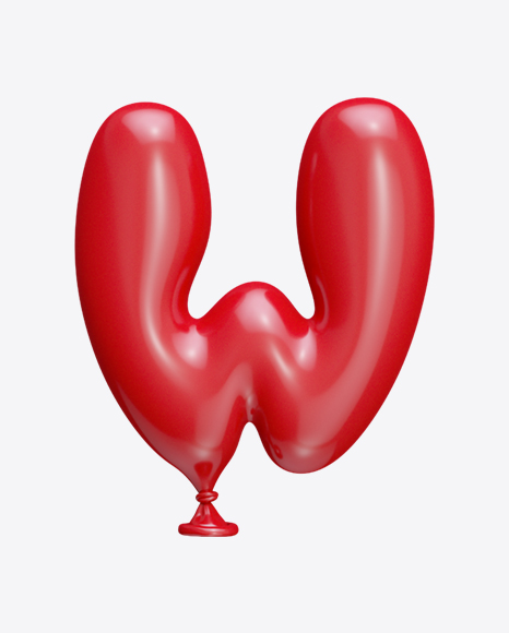 Letter W Balloon PNG Image