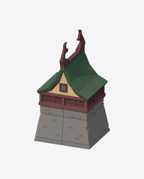 Low Poly Temple PNG Image